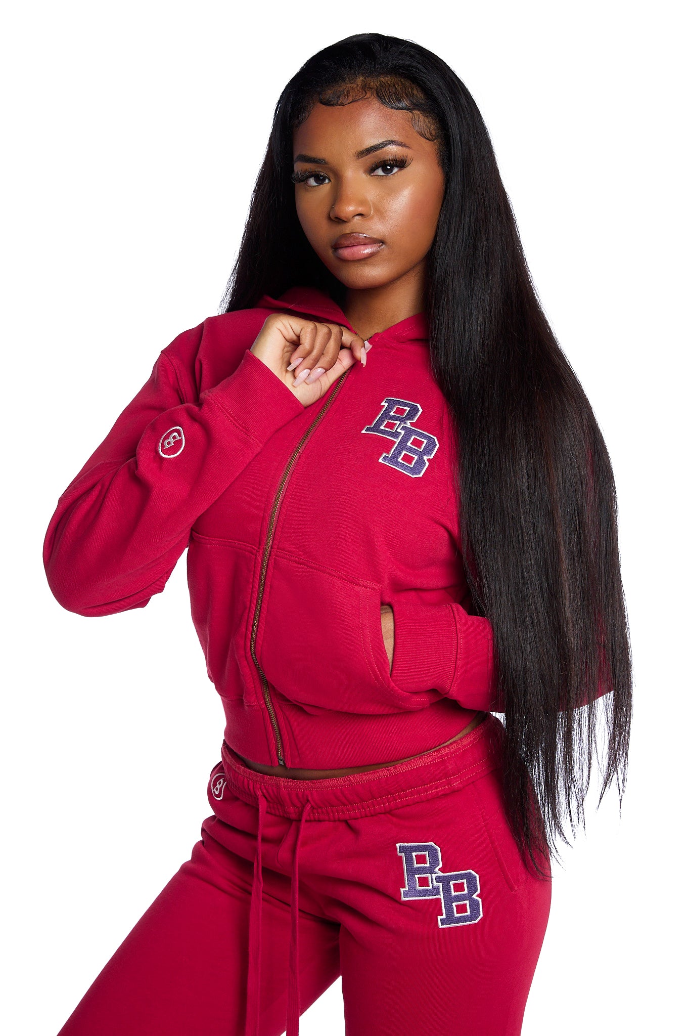 BODY UNIVERSITY HOODIE 2.0 (CHERRY RED/PURPLE) — Body by Raven Tracy